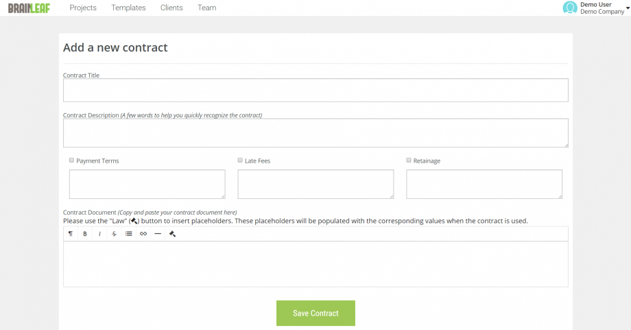 Contracts - BrainLeaf Knowledge BaseBrainLeaf Knowledge Base