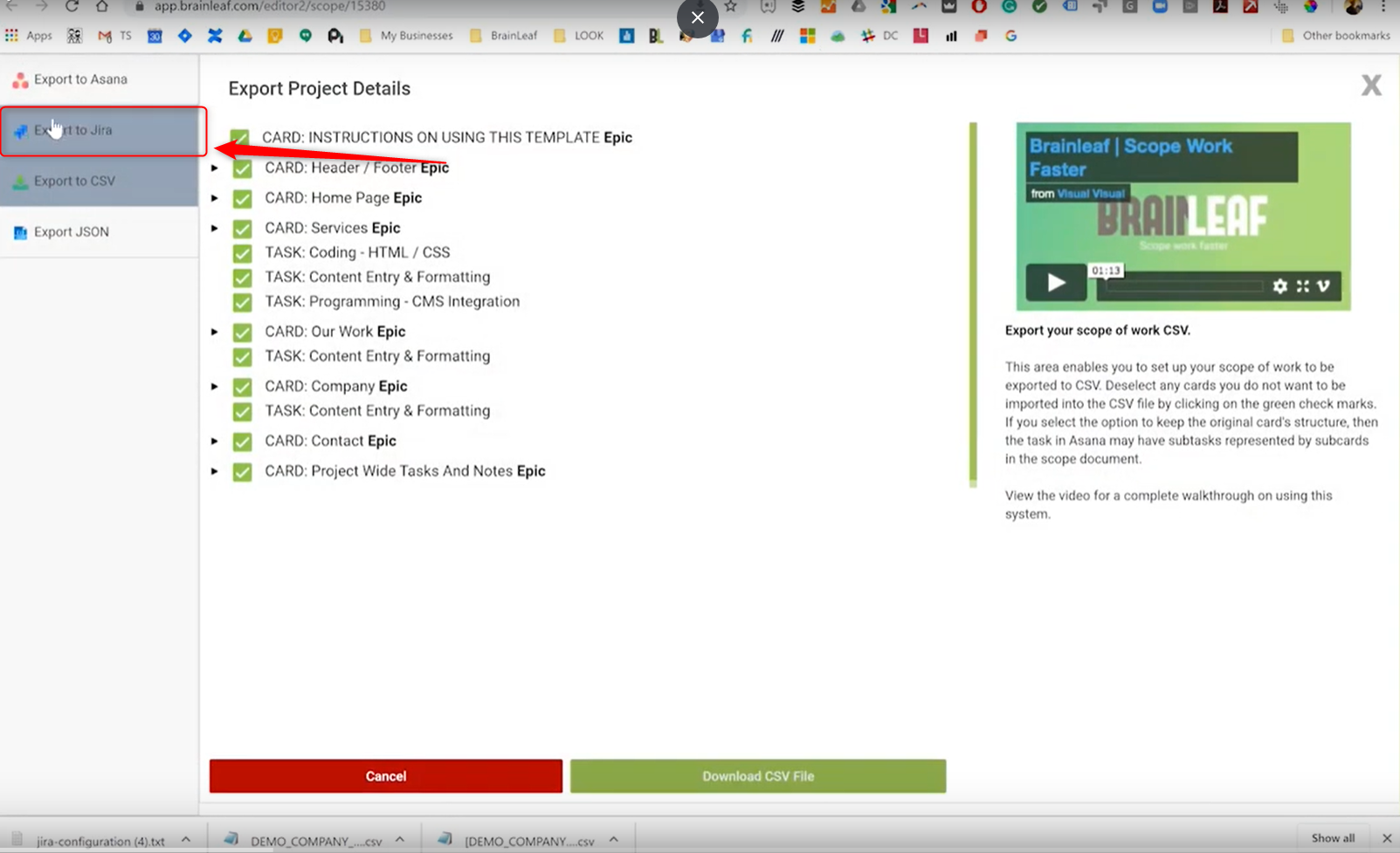 How to Export Projects to JIRA - BrainLeaf Knowledge BaseBrainLeaf Knowledge Base