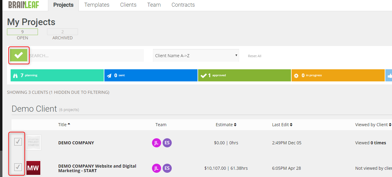 Archiving Projects - BrainLeaf Knowledge BaseBrainLeaf Knowledge Base