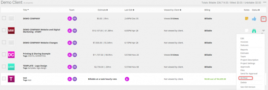 Archiving Projects - BrainLeaf Knowledge BaseBrainLeaf Knowledge Base